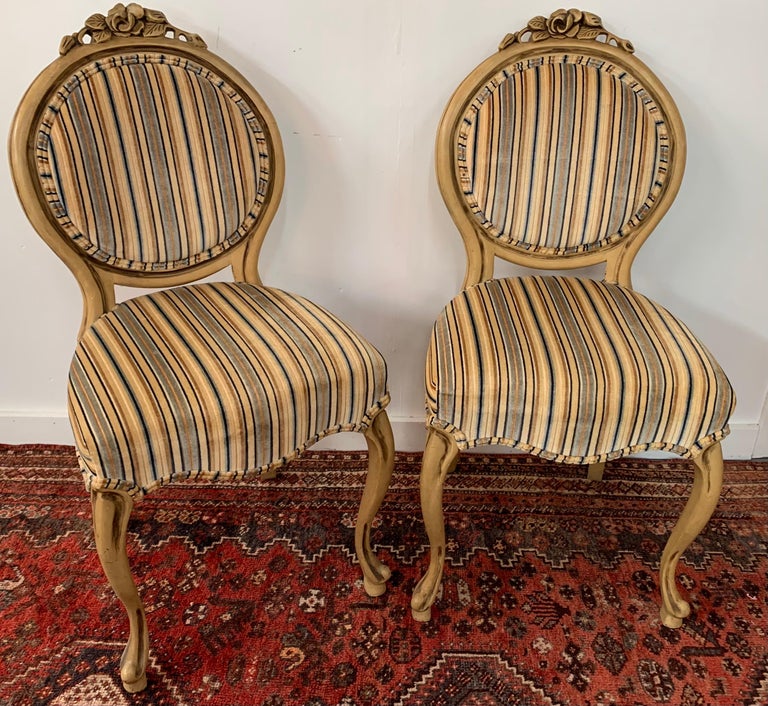 Louis XV Style Oval Back Side Chair, a Pair For Sale at 1stDibs