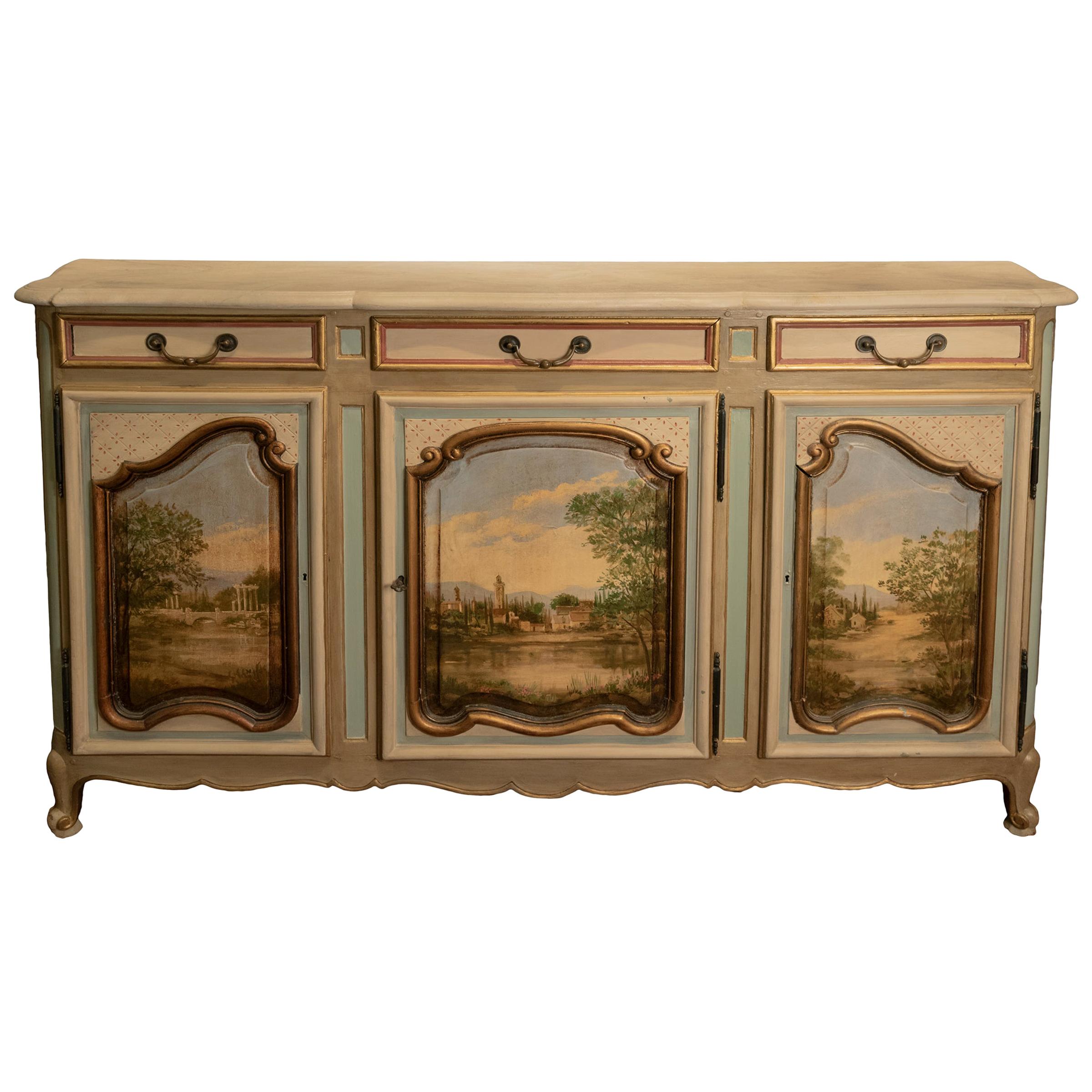 Louis XV Style Painted Sideboard at 1stDibs