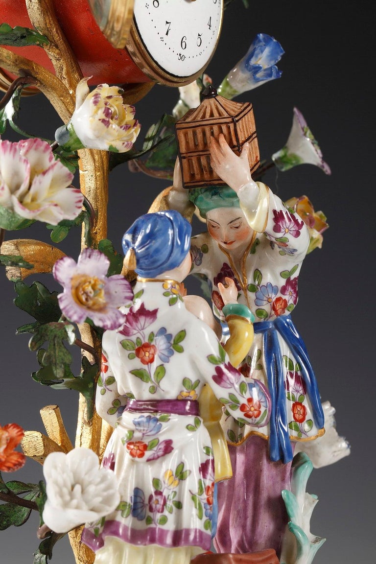Louis XV Style Porcelain Clock Attributed Samson and Cie, France, circa ...