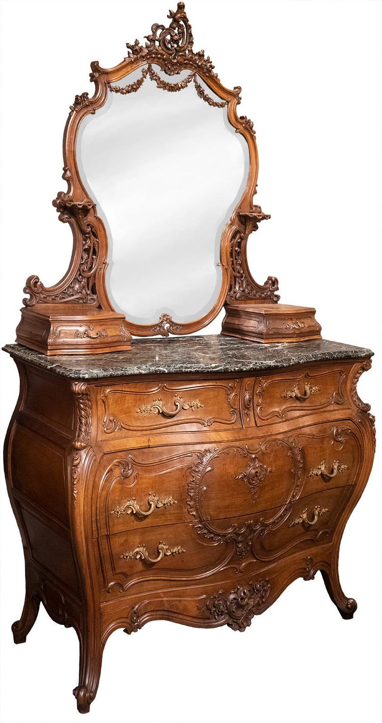 Louis XV Style Walnut Bedroom Suite For Sale at 1stDibs