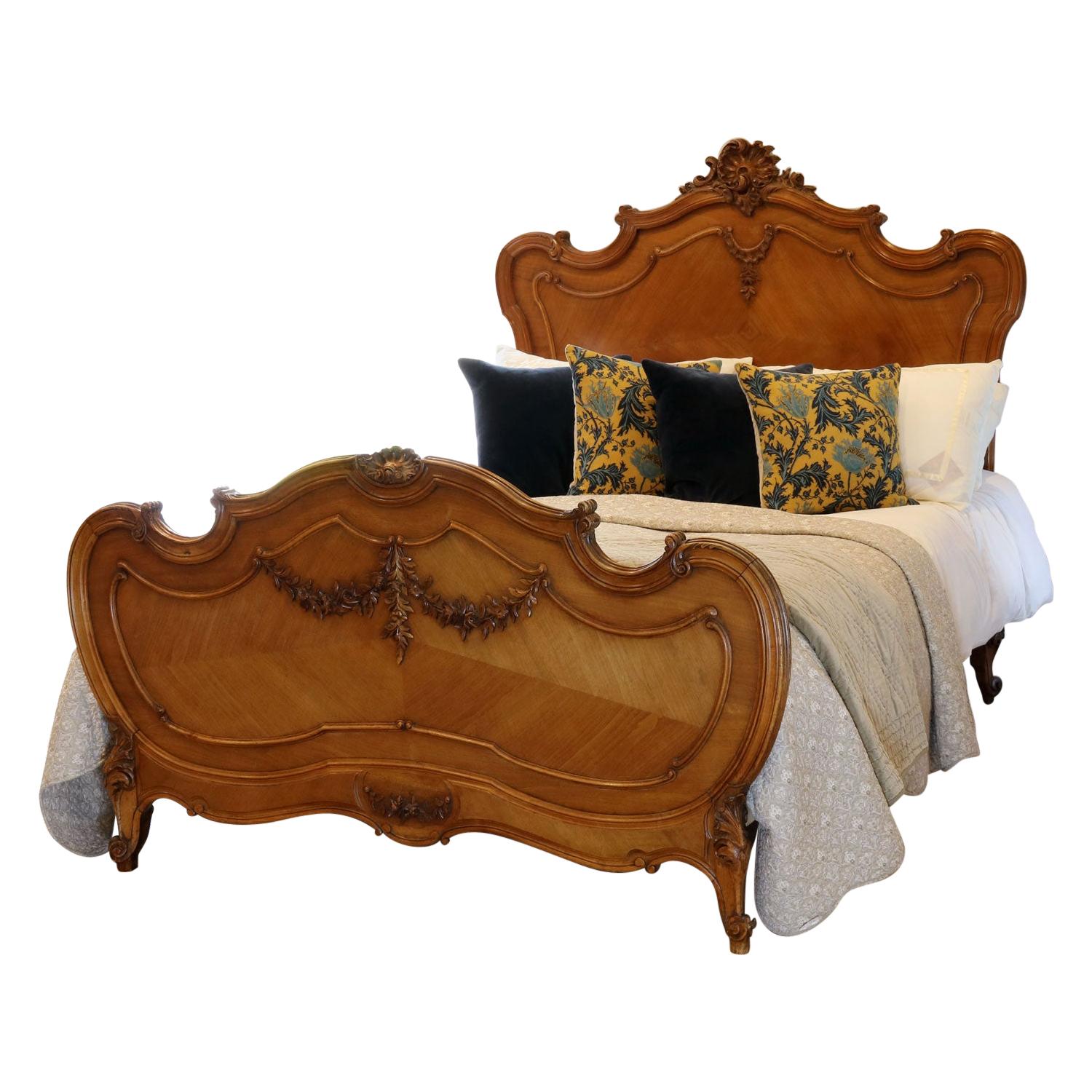 French Louis XV Style Bed in Walnut at 1stDibs