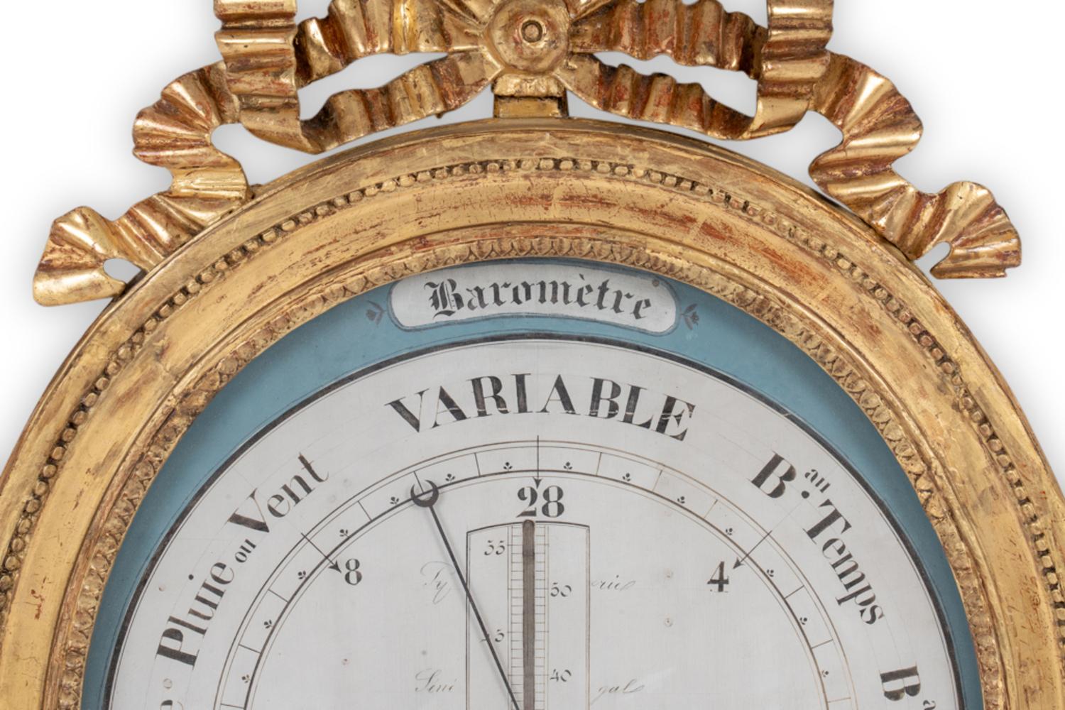 Louis XVI barometer in gilded wood, late 18th century For Sale at 1stDibs
