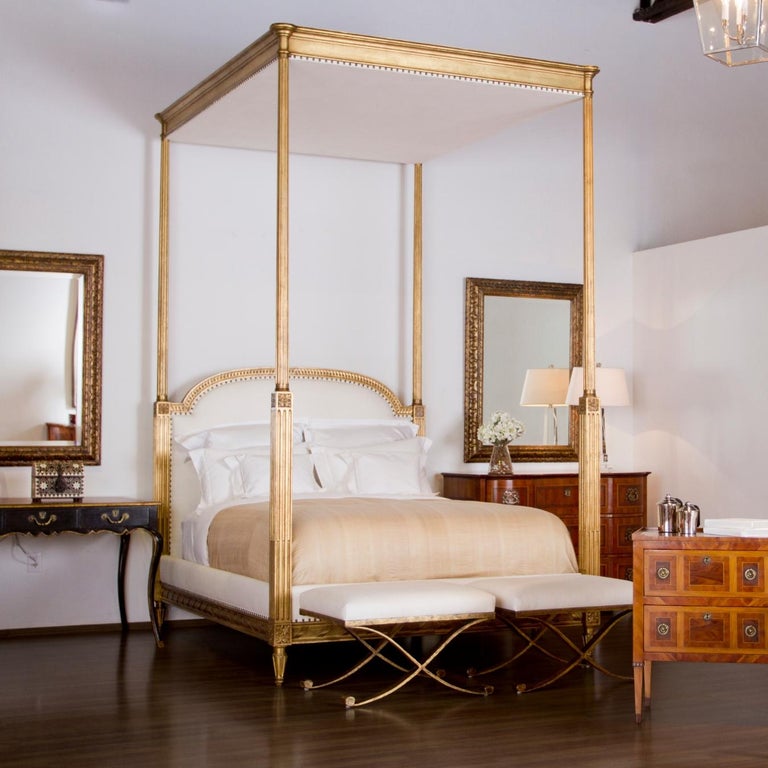 Louis XVI Bed from 18th Century with Posts, Canopy and Carved Frame For ...