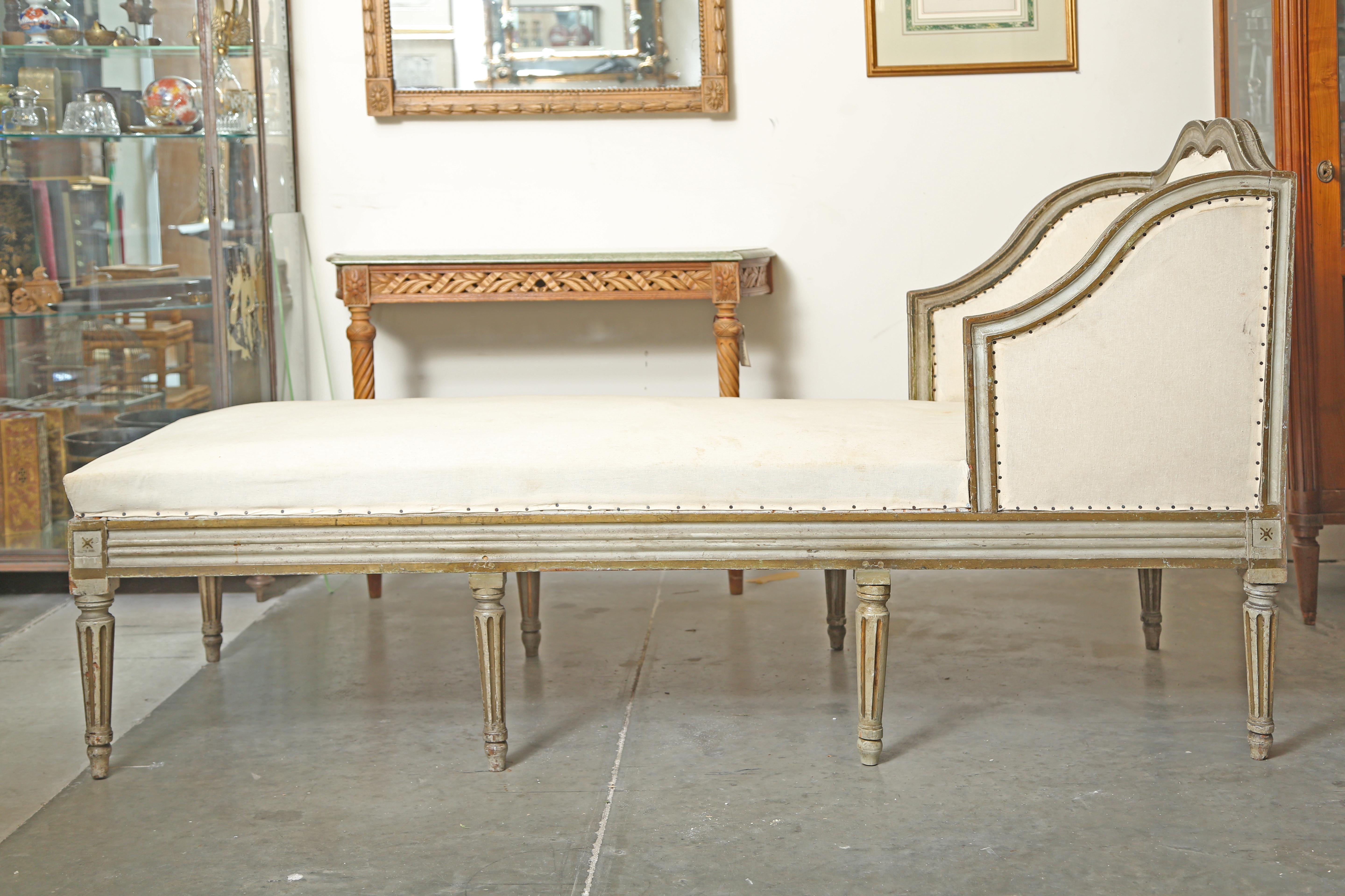Chaise Longue in Original Paint, Louis XVI, France, c. 1800 For Sale at ...