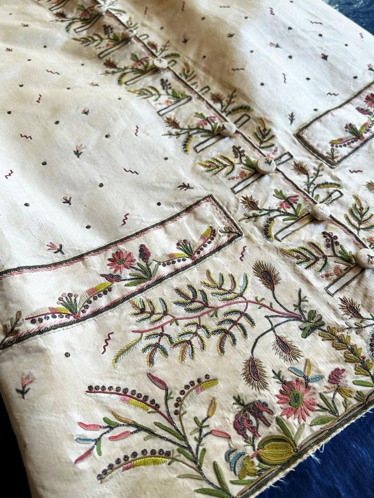 Louis XVI court waistcoat in embroidered taffeta - France Circa 1785 ...