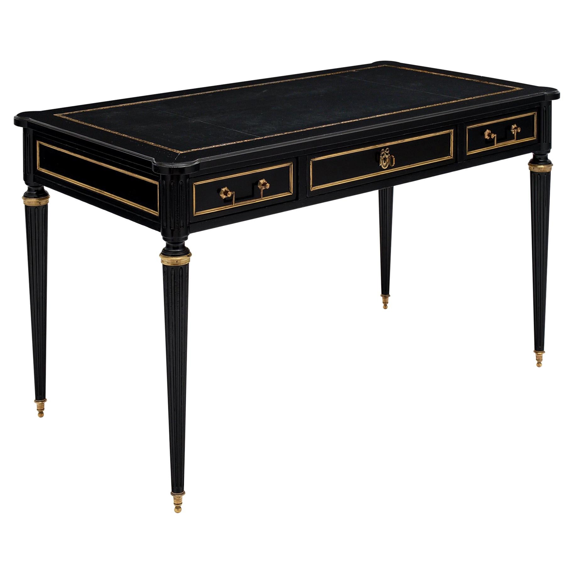 Louis XVI Desk with Black Leather Top at 1stDibs