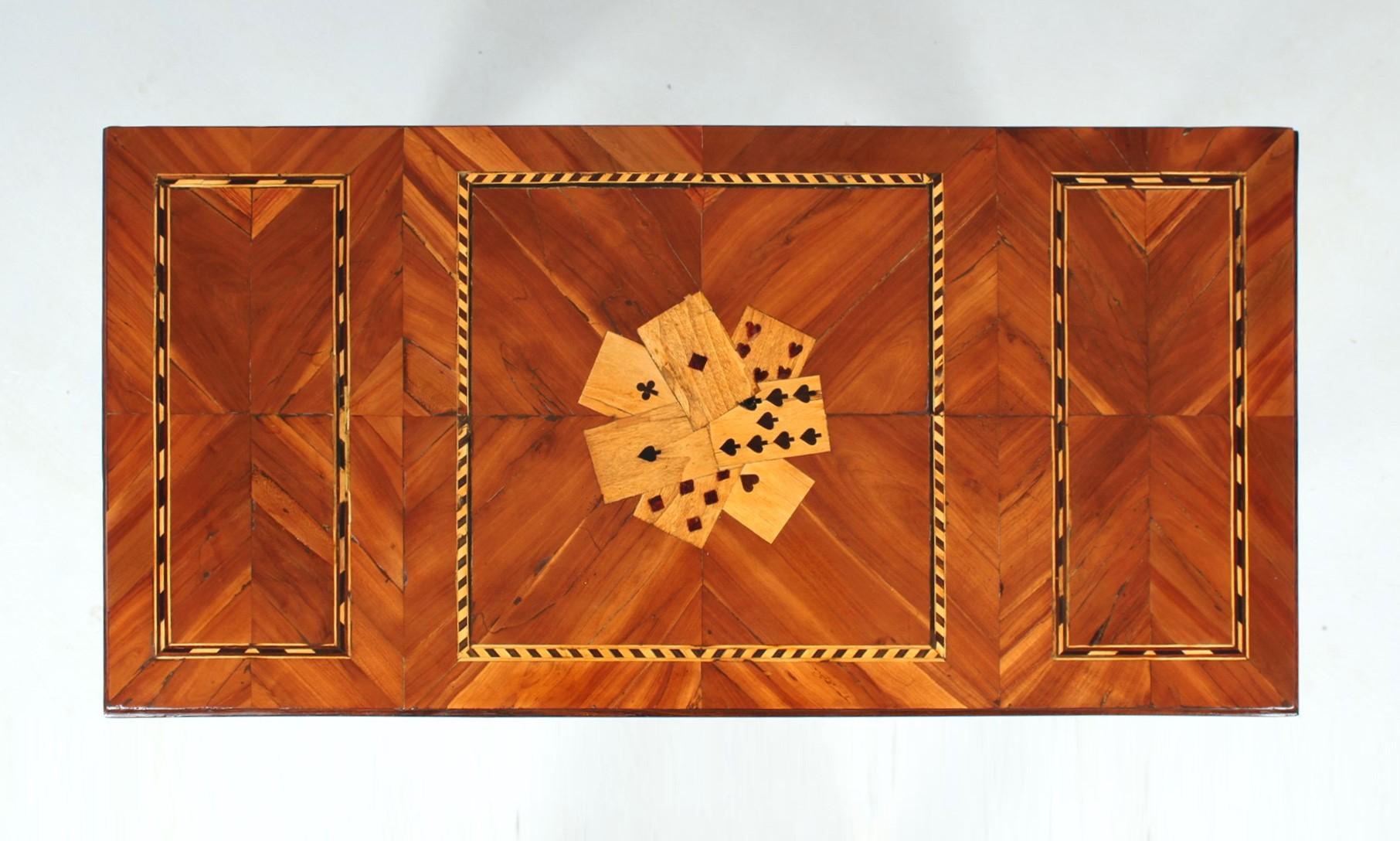 Louis XVI Game Table with Marquetry, circa 1800 For Sale at 1stDibs