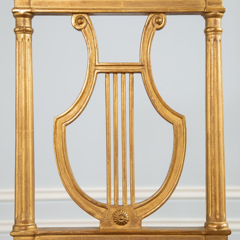 Louis XVI Gilded Lyre Chairs with Deep Red Velvet Inspired by Jacob For ...