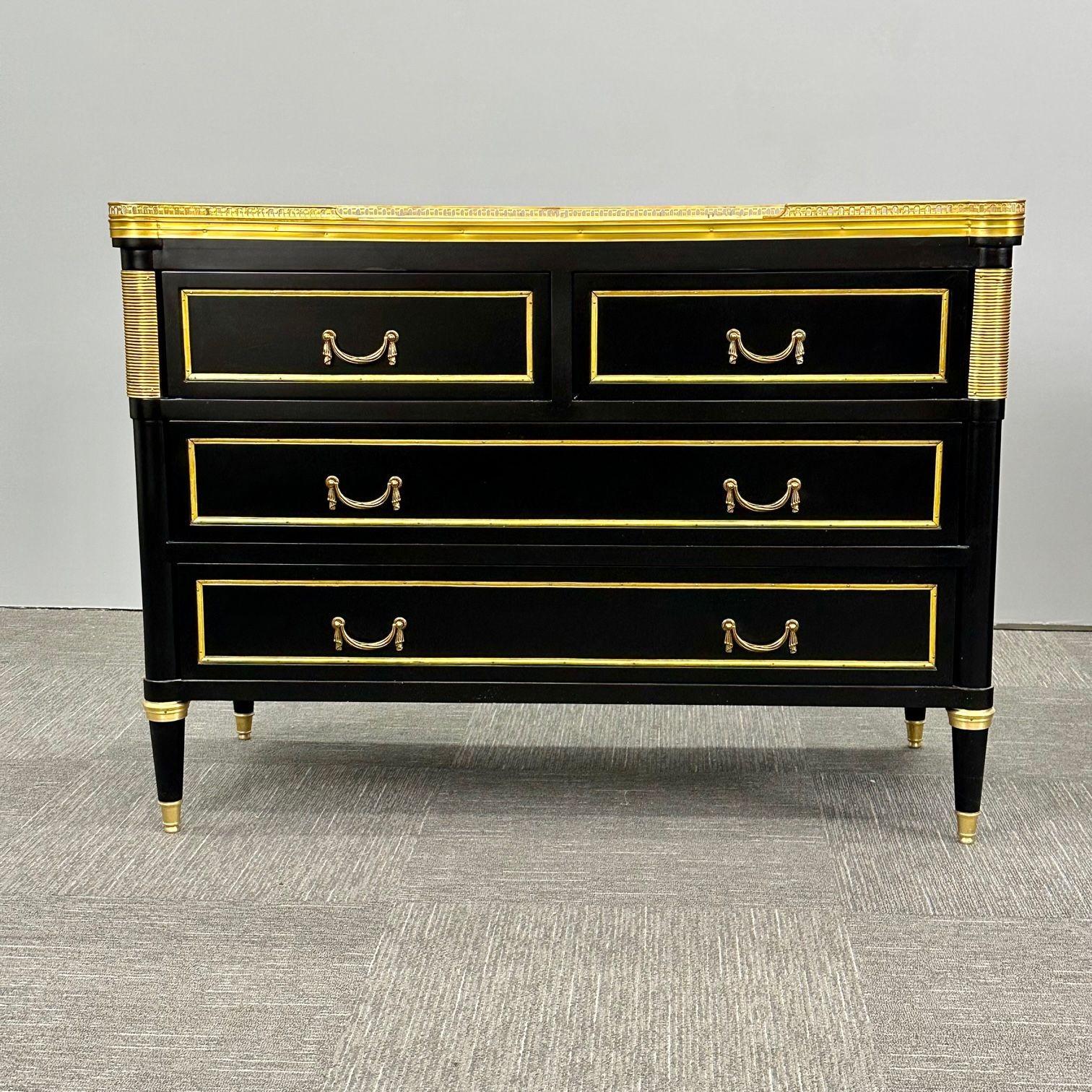 Louis XVI Hollywood Regency Commodes / Nightstands, Maison Jansen Style ...