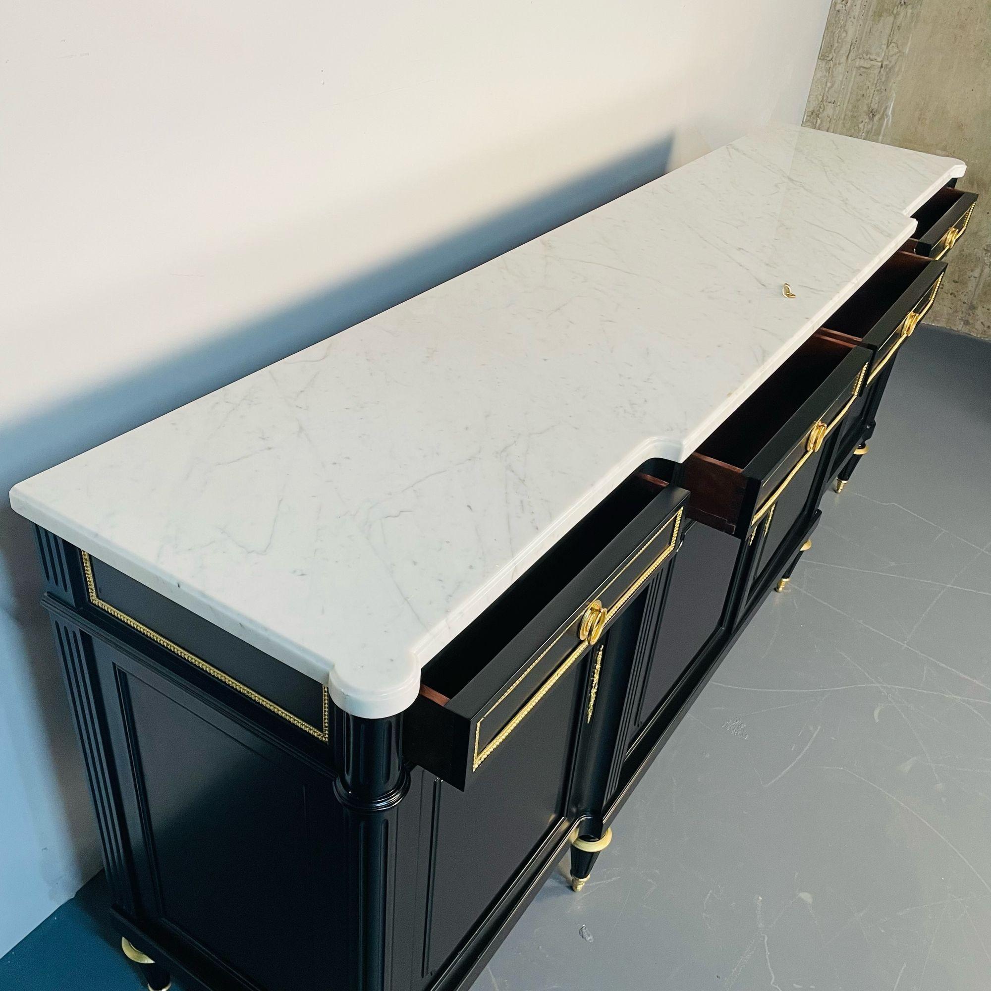 Louis XVI Hollywood Regency Ebony Sideboard, Cabinet, Buffet, Maison ...