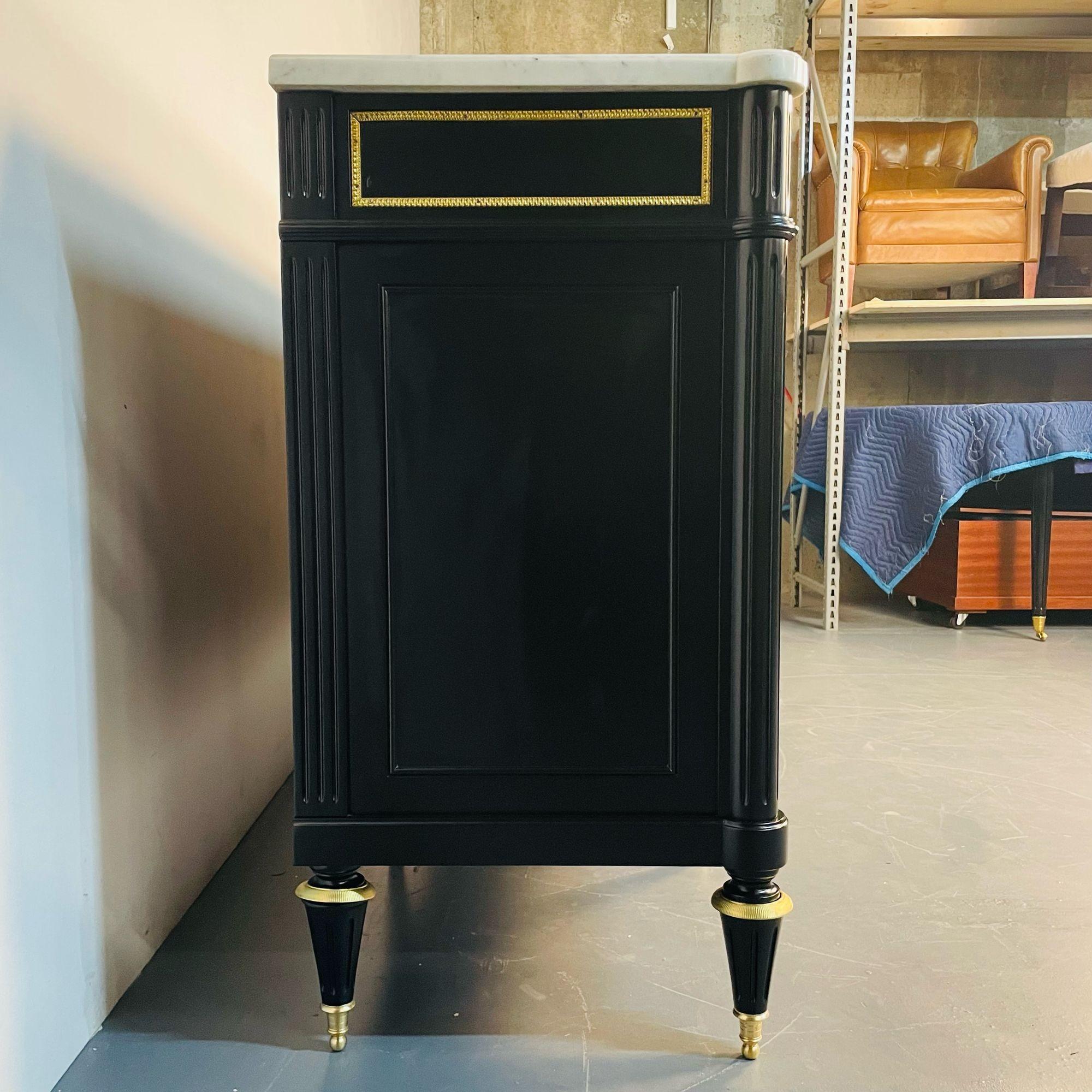 Louis XVI Hollywood Regency Ebony Sideboard, Cabinet, Buffet, Maison ...