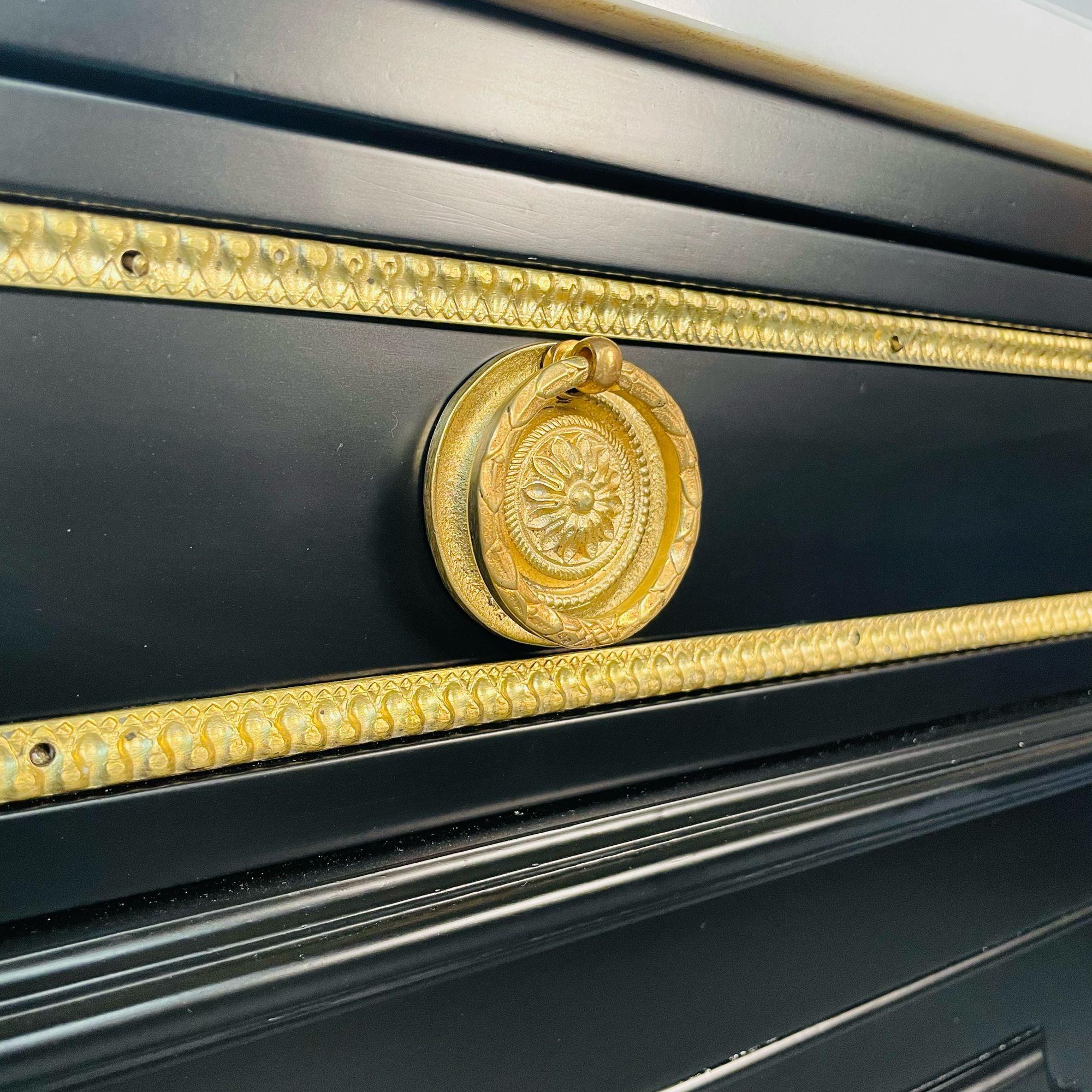 Louis XVI Hollywood Regency Ebony Sideboard, Cabinet, Buffet, Maison ...