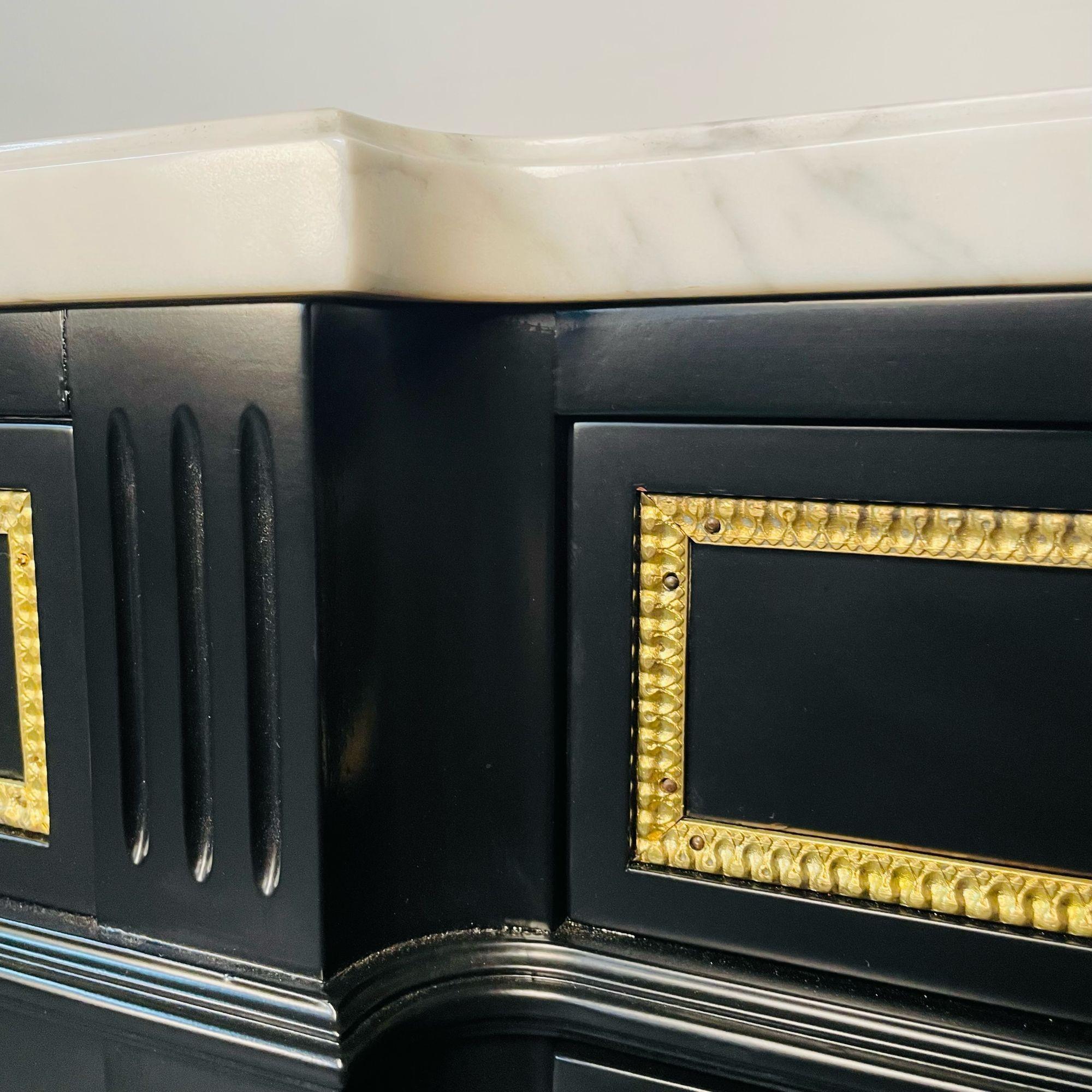 Louis XVI Hollywood Regency Ebony Sideboard, Cabinet, Buffet, Maison ...