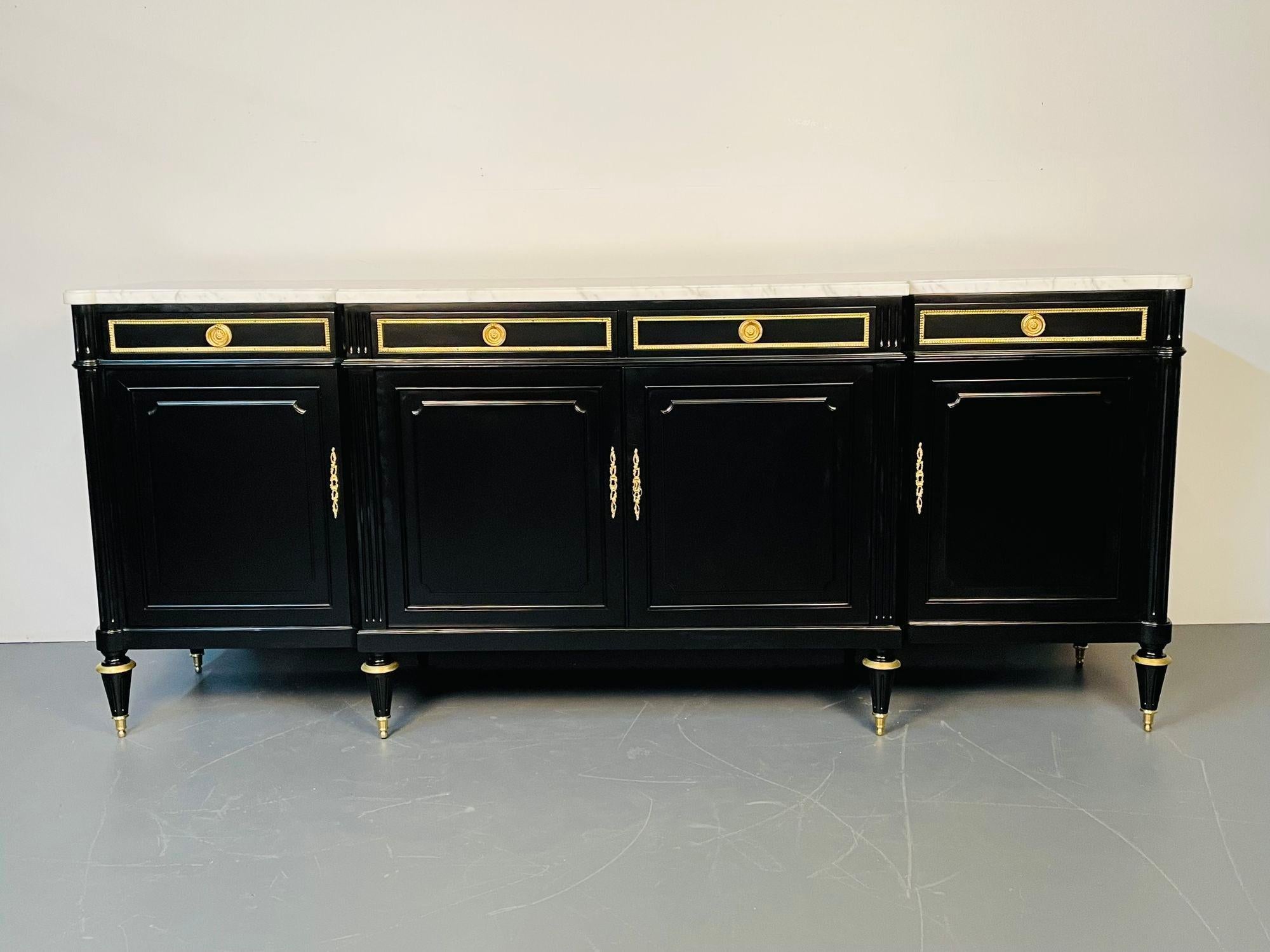 Louis XVI Hollywood Regency Ebony Sideboard, Cabinet, Buffet, Maison ...