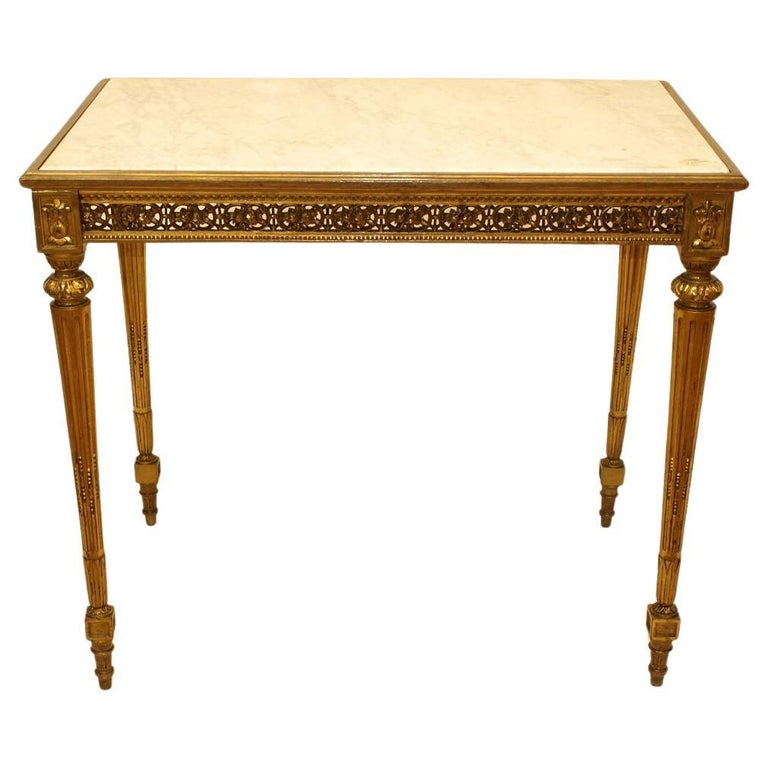 Louis XVI Marble Top Center Table For Sale at 1stDibs