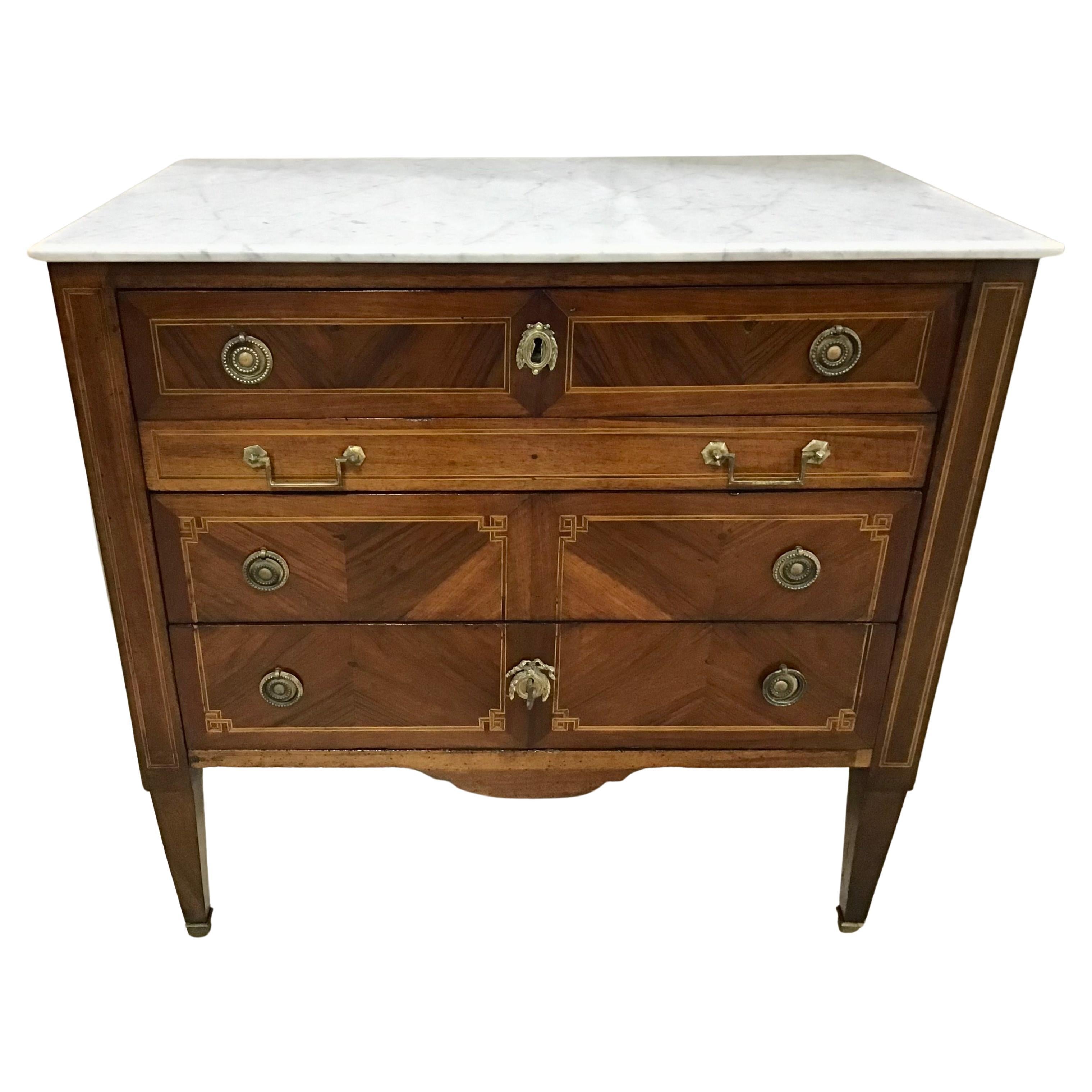 French Louis XVI 1790s Two-Drawer Sauteuse Commode with Tapered Legs ...