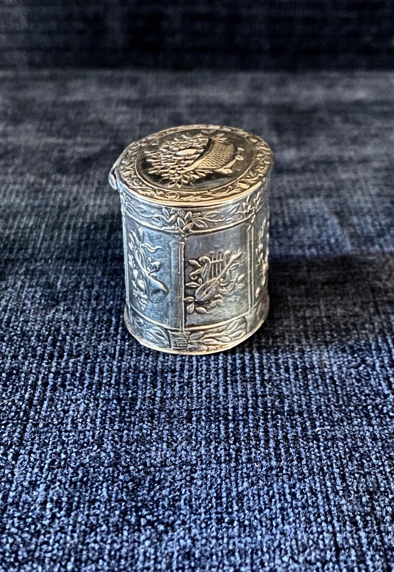 Louis XVI Neoclassical Sterling Silver Snuff or Patch Box For Sale at ...