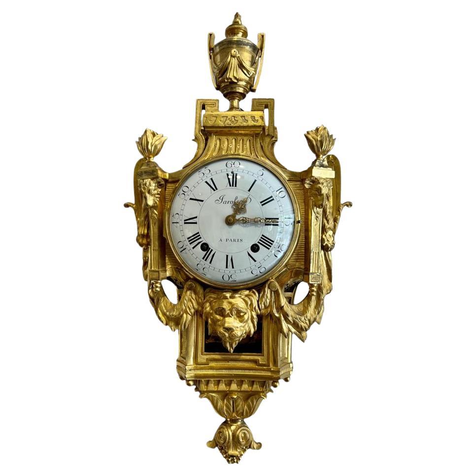 18th Century Austrian Wien Golden Clock Pendulum Carved Cartel Signed ...