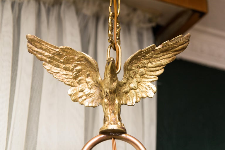 Louis XVI Style Brass and Bronze Hall Lamp Lantern with Eagle at 1stDibs