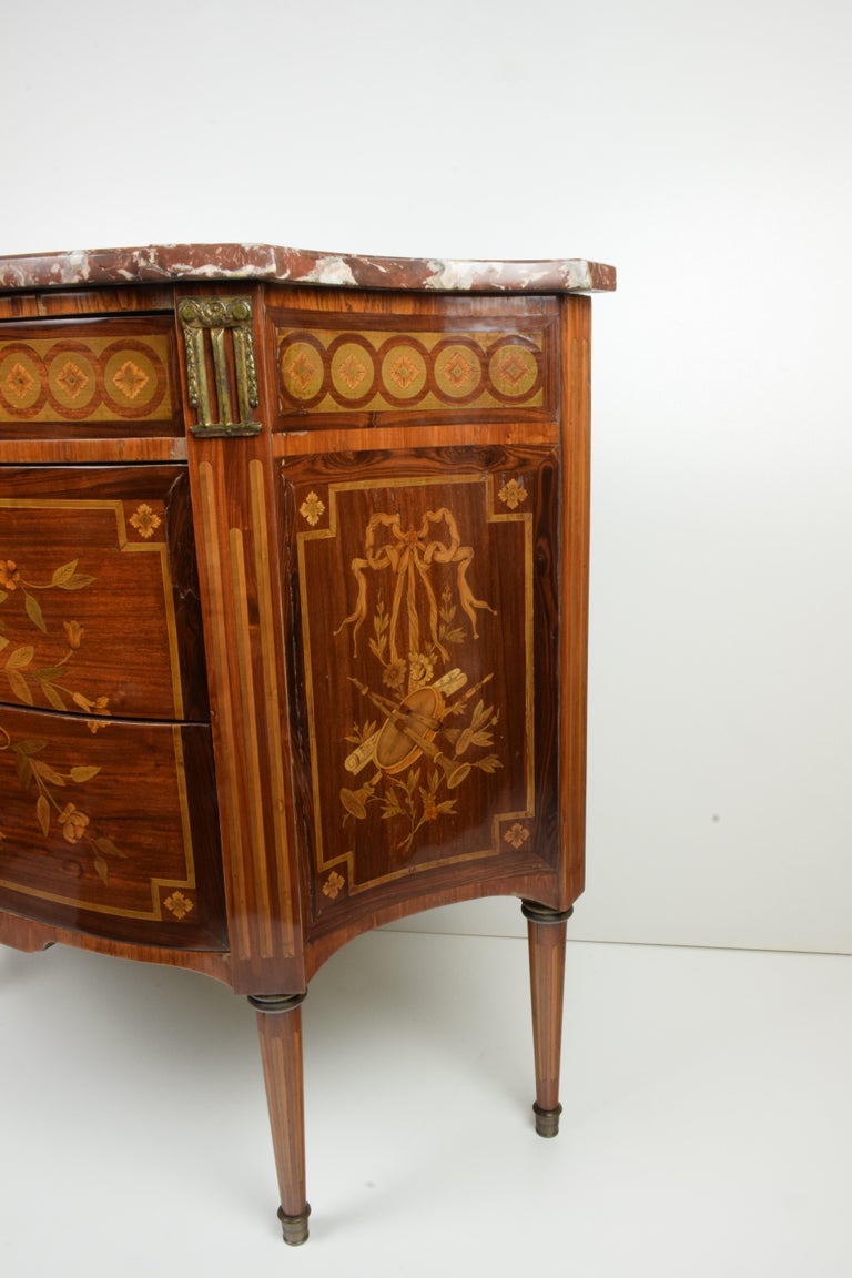 Louis XVI Style Chest of Drawers Late-XIX Century Rosewood Red French ...