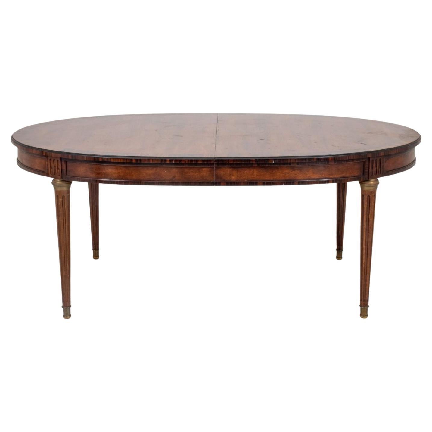 French Louis XVI Style Oval Ebonized Dining Table Scrolled Bronze ...