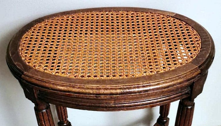 Louis XVI Style French Bench with "Vienna Straw" Seat For Sale at 1stDibs