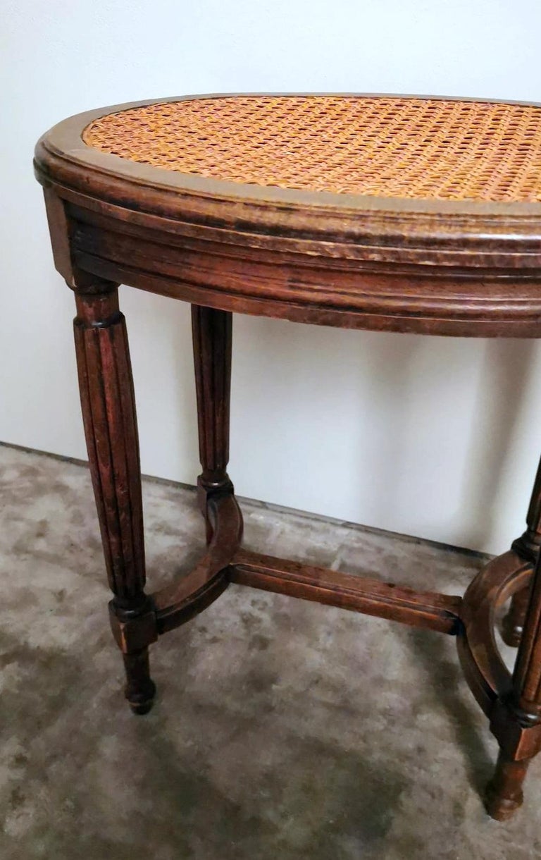 Louis XVI Style French Bench with "Vienna Straw" Seat For Sale at 1stDibs