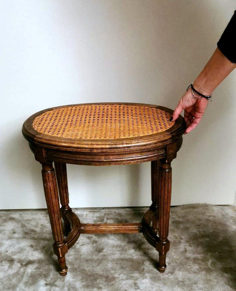 Louis XVI Style French Bench with "Vienna Straw" Seat For Sale at 1stDibs