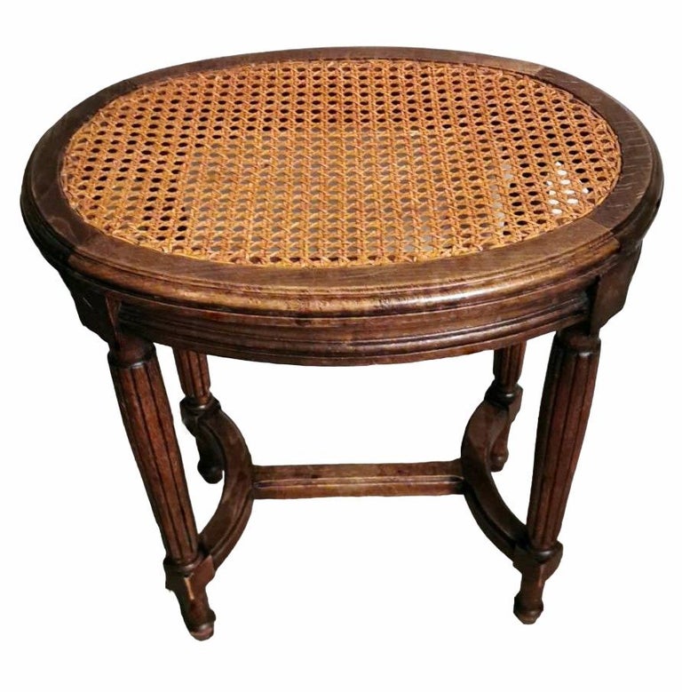 Louis XVI Style French Bench with "Vienna Straw" Seat For Sale at 1stDibs