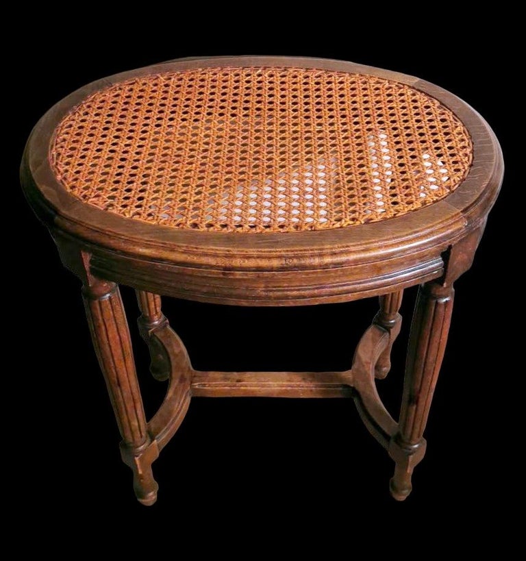 Louis XVI Style French Bench with "Vienna Straw" Seat For Sale at 1stDibs