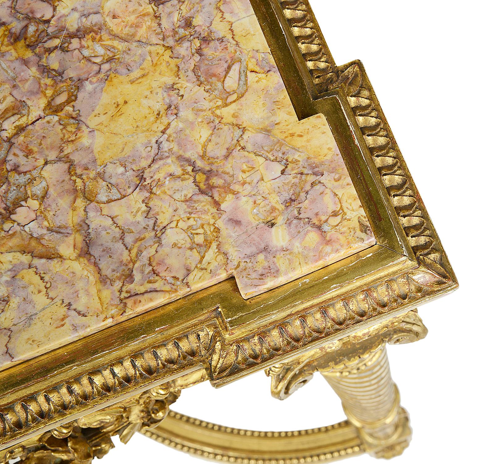 Louis XVI Style Giltwood and Marble Center Table at 1stDibs