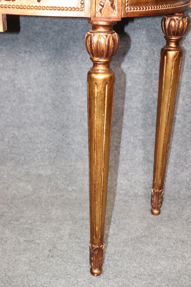 Louis XVI Style Gold Gilt Demilune Console Table For Sale at 1stDibs