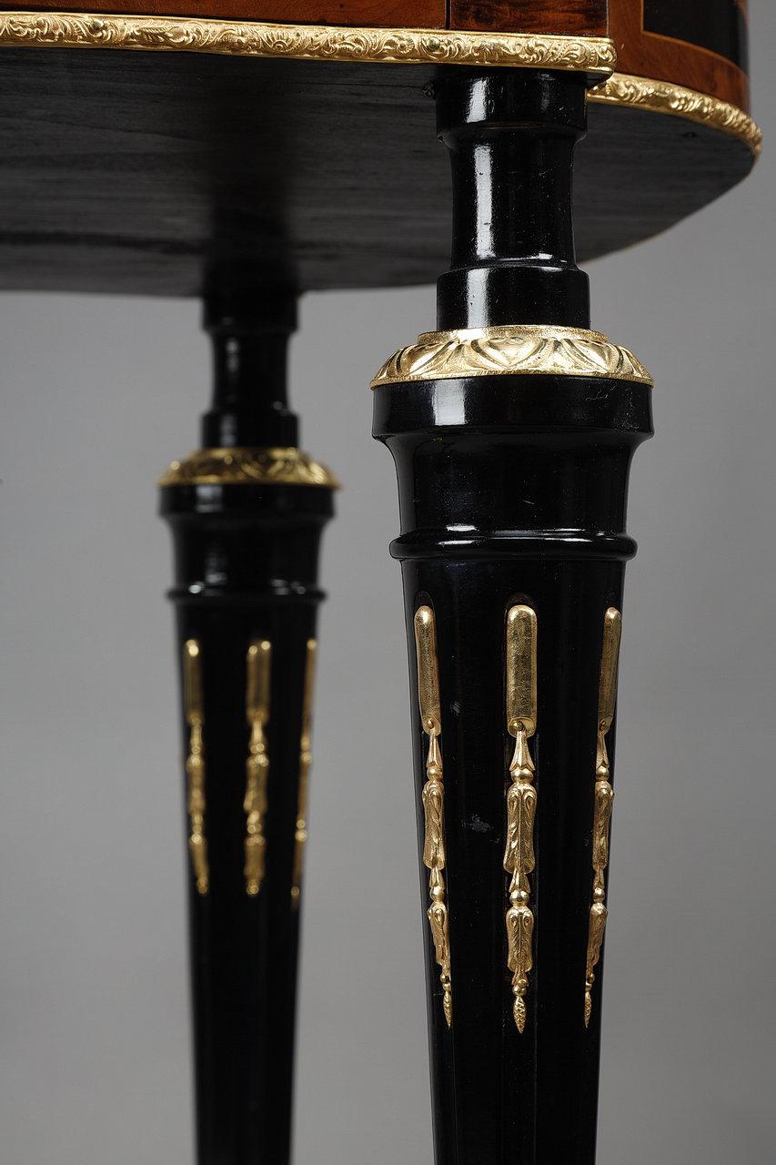Louis XVI Style Inlaid Wood and Gilded Bronzes Sewing Table, 19th ...