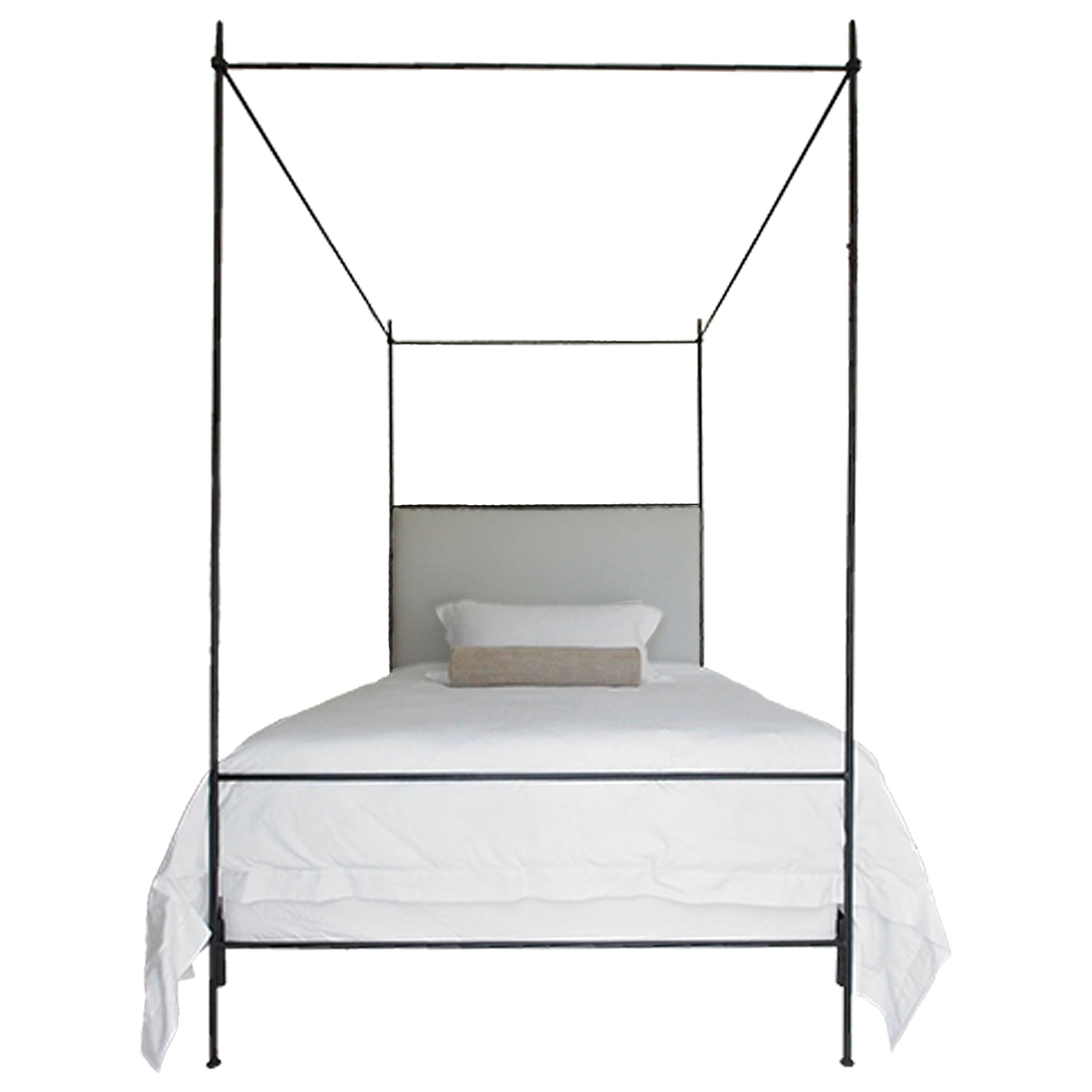 Tommi Parzinger Queen Half-Canopy Bed, USA, circa 1955 For Sale at 1stdibs