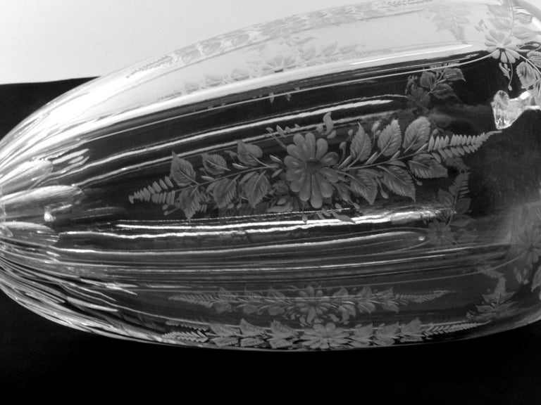 Louis XVI Style Large Italian Crystal Amphora With Engraved And Swan ...