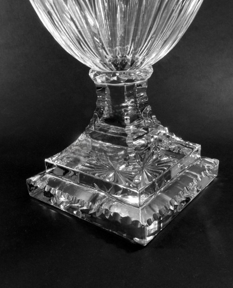 Louis XVI Style Large Italian Crystal Amphora With Engraved And Swan ...