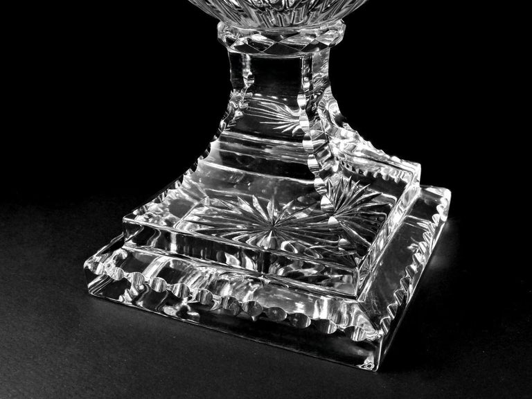 Louis XVI Style Large Italian Crystal Amphora With Engraved And Swan ...
