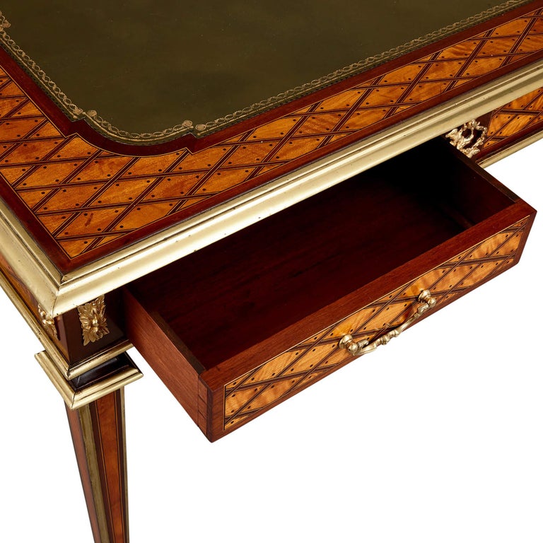 Louis XVI Style Mahogany, Satinwood, Ebony and Ormolu Writing Desk by D ...
