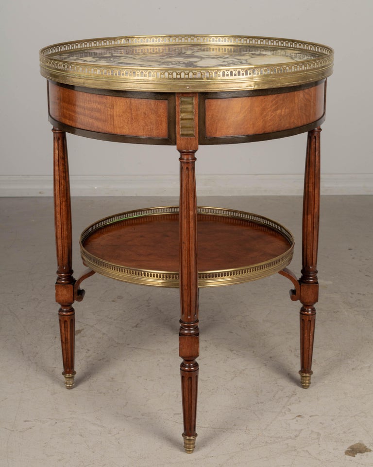 Louis XVI Style Marble Top Bouillotte, or Circular Side Table For Sale at 1stDibs