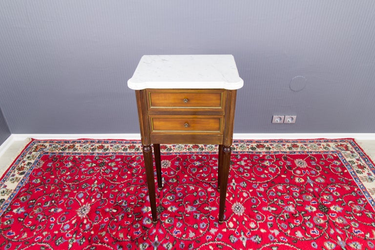 Louis XVI Style Marble Top Side Table at 1stDibs