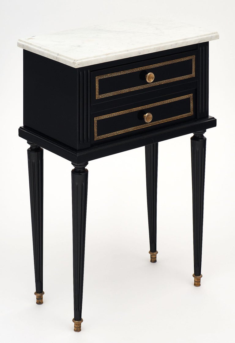 Louis XVI Style Marble Topped Side Tables at 1stDibs