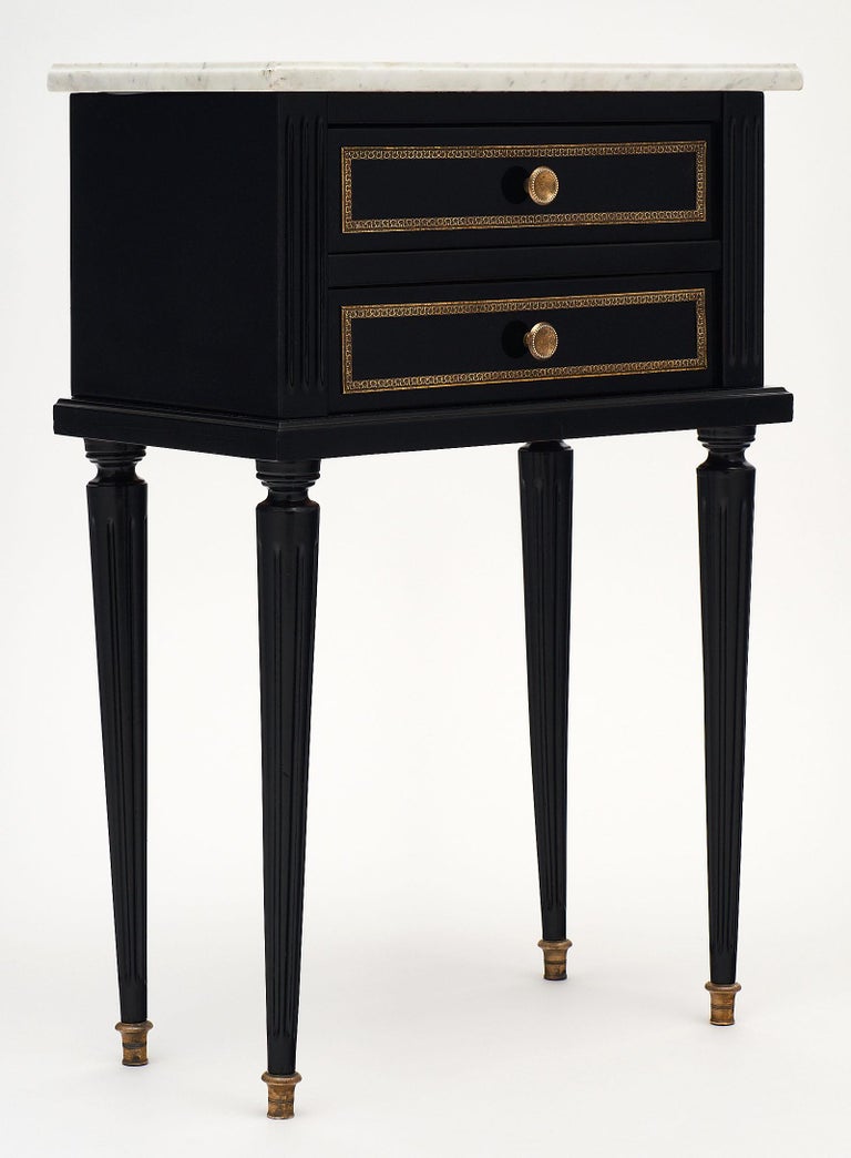 Louis XVI Style Marble Topped Side Tables at 1stDibs