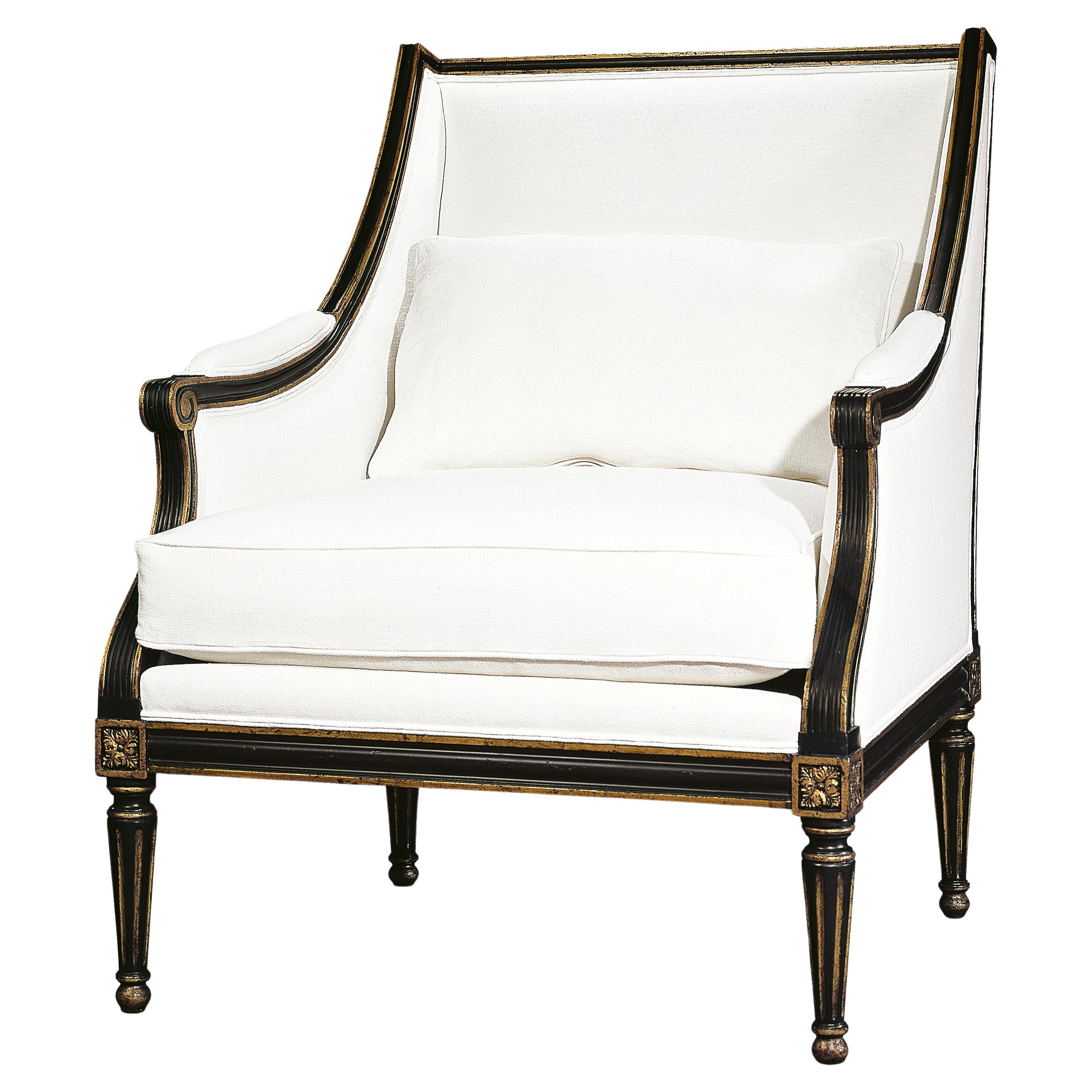 Louis XVI style Montreuil chair with straight lines and wooden fluted ...