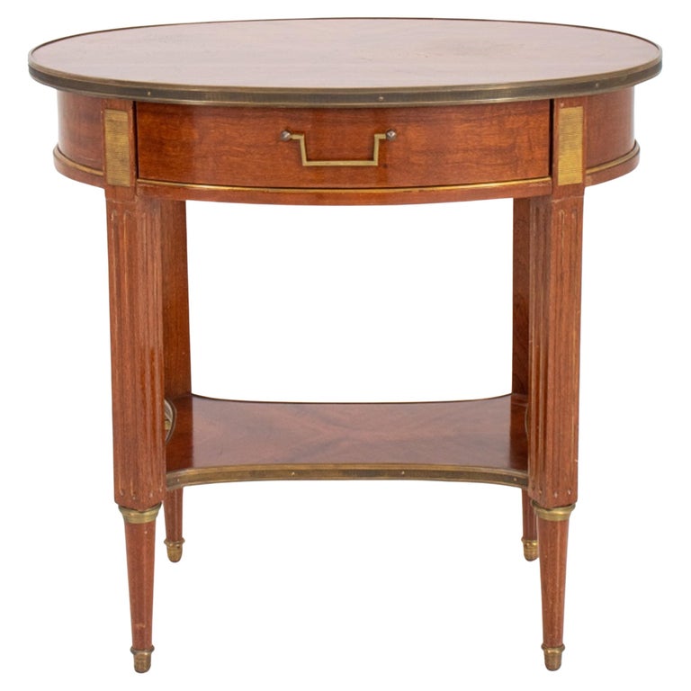 Louis XVI Style Oval Cherrywood Side Table For Sale at 1stDibs