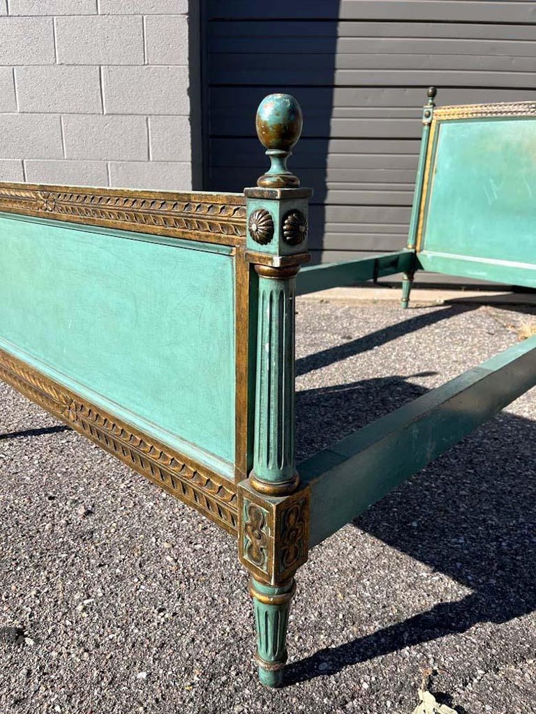 Louis XVI Style Painted and Parcel Gilt Bed at 1stDibs