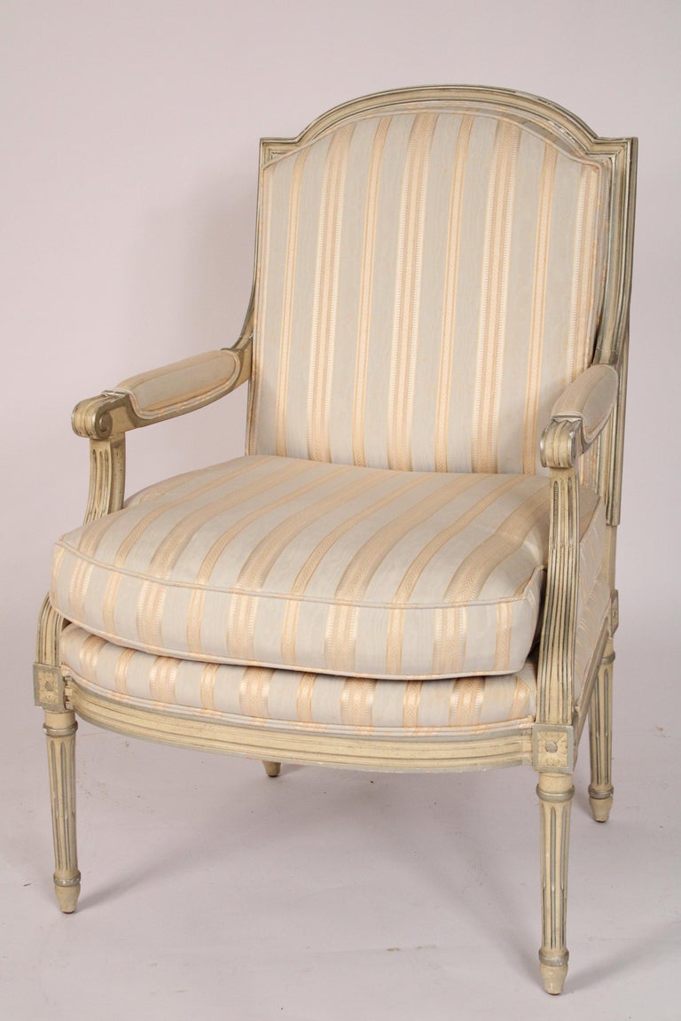 Louis XVI Style Painted Armchair Made by Baker For Sale at 1stDibs