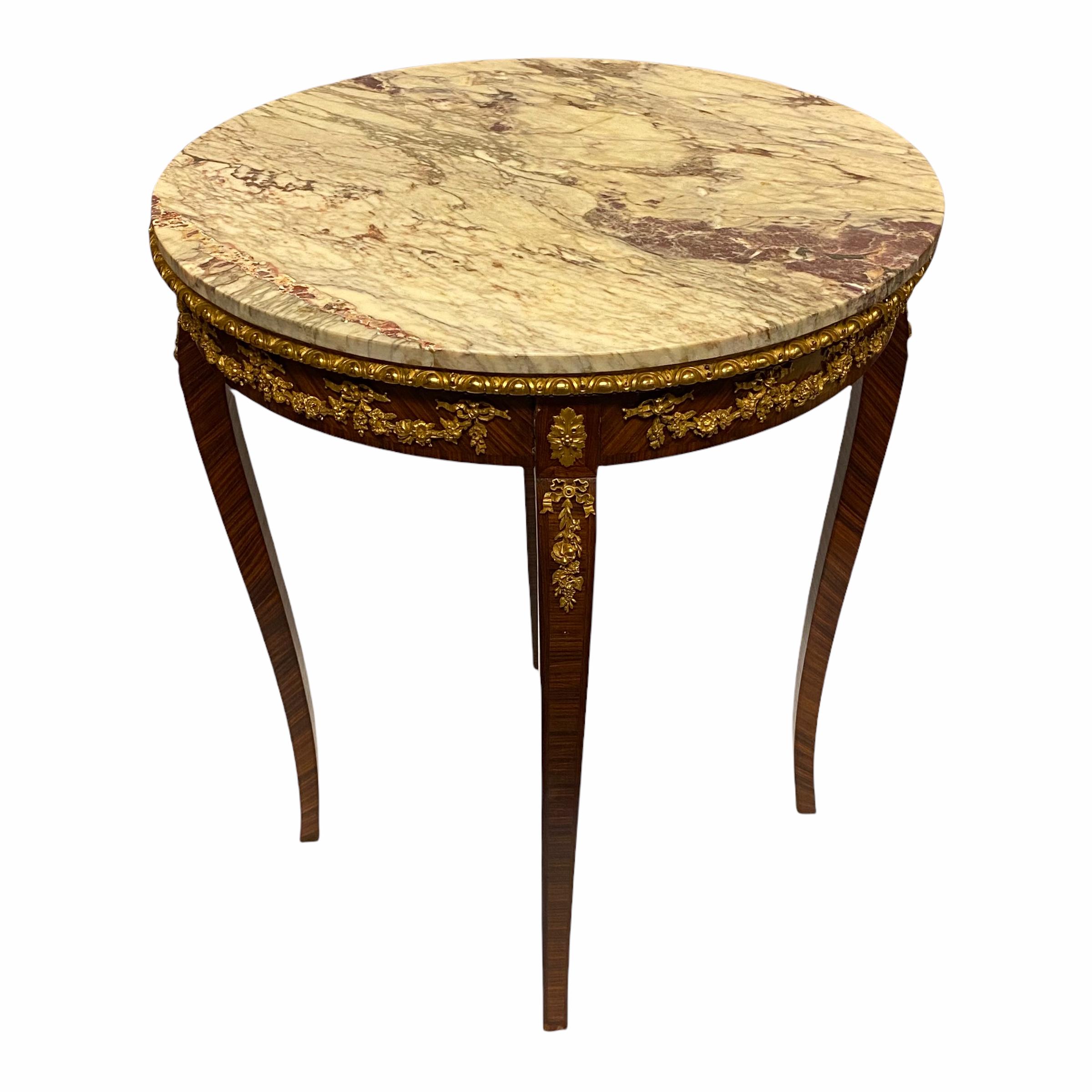 Fine Quality Pair of Louis XVI Style Marble-Top Side Table For Sale at ...