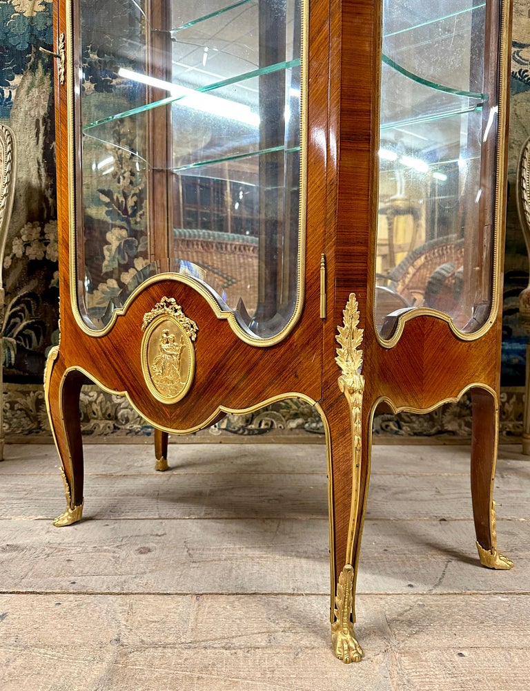 Louis XVI Style Showcase in Violet Wood and Gilt Bronzes, Napoleon III ...