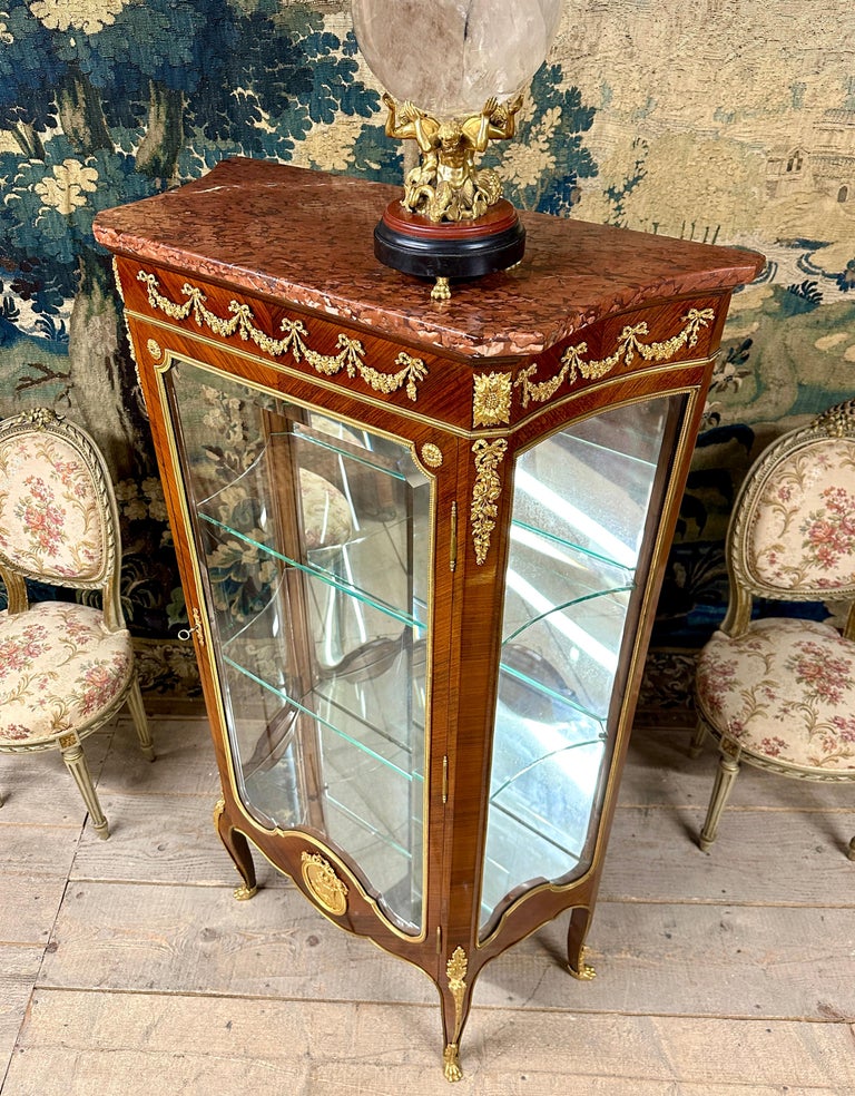 Louis XVI Style Showcase in Violet Wood and Gilt Bronzes, Napoleon III ...