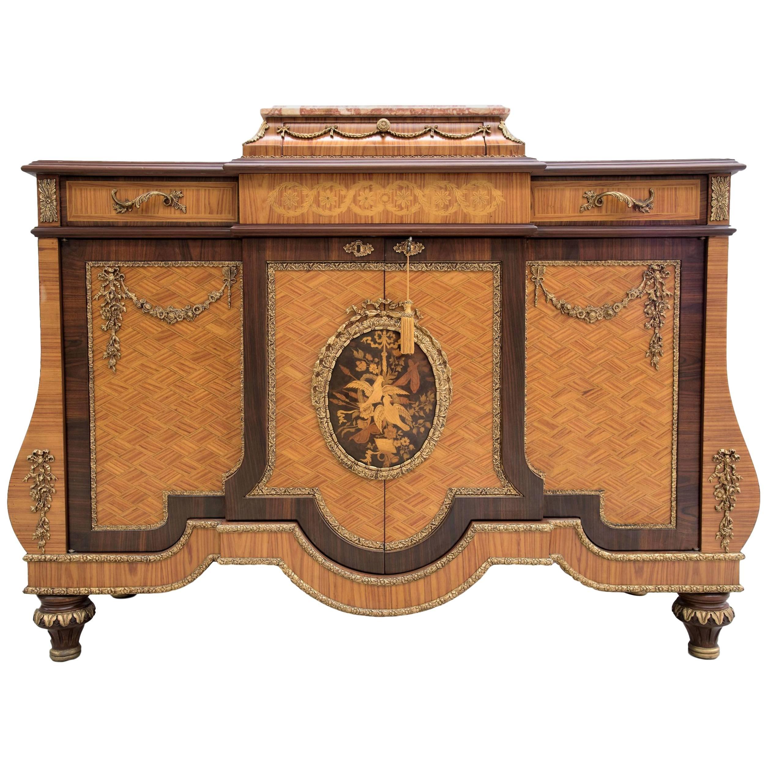 Louis XVI Style Sideboard with Marble Top For Sale at 1stDibs